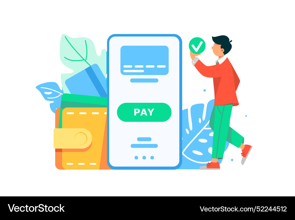 Online payment success Royalty Free Vector Image
