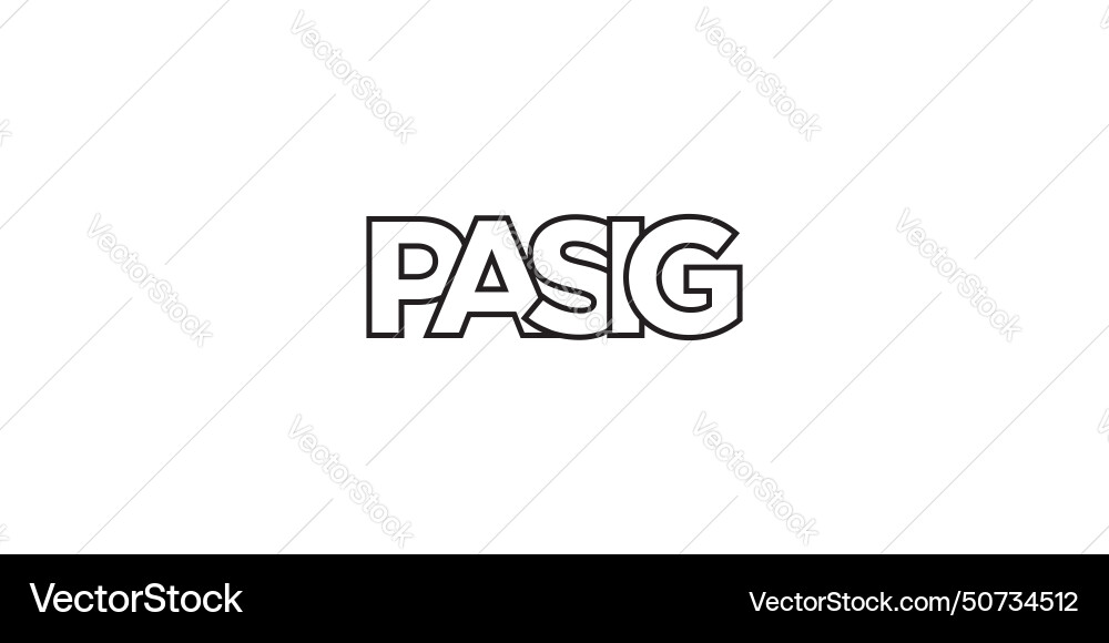 Pasig in the philippines emblem design Royalty Free Vector