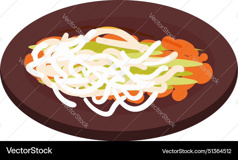 Spaghetti with vegetables Royalty Free Vector Image