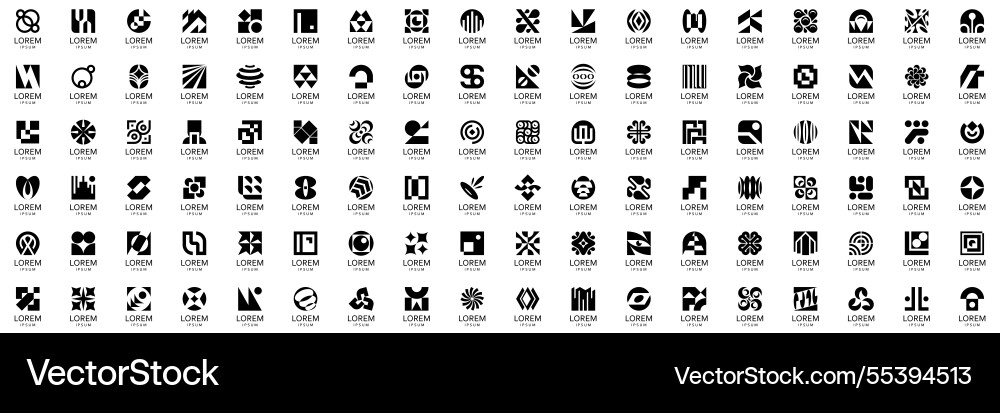 Abstract logos collection Royalty Free Vector Image