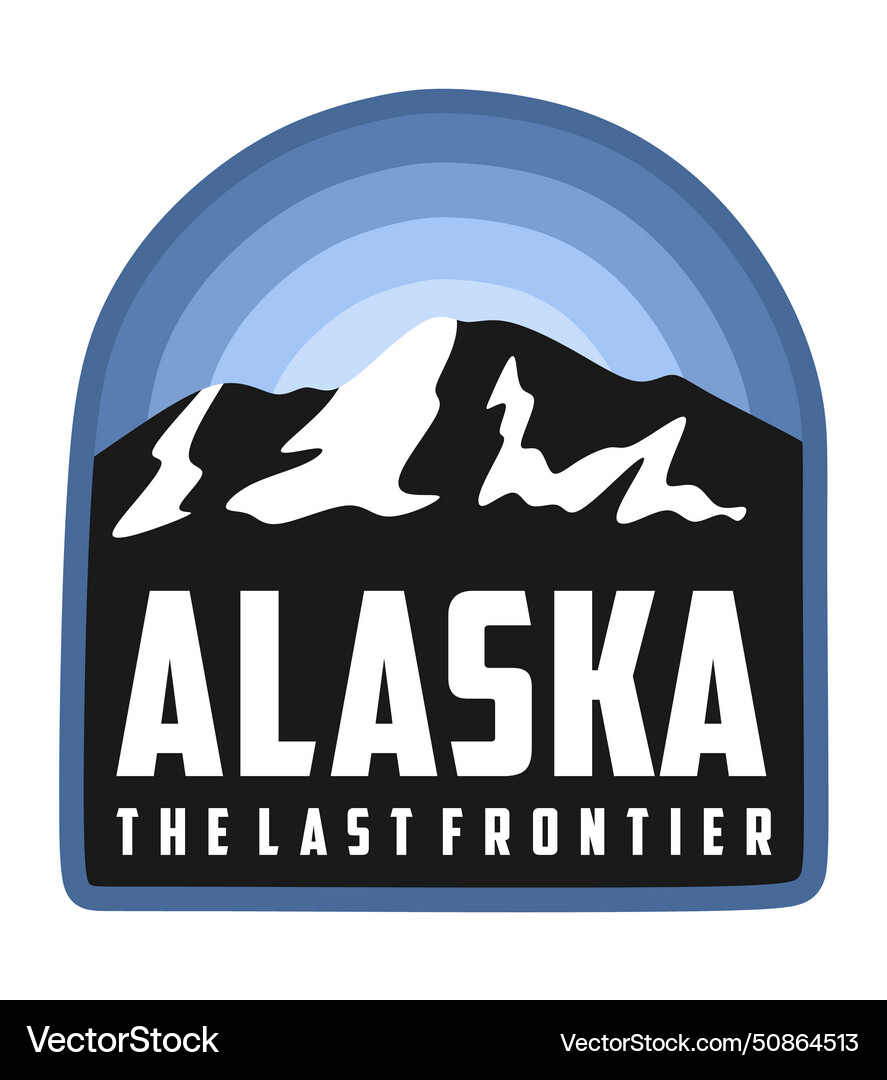 Alaska state with beautiful view Royalty Free Vector Image