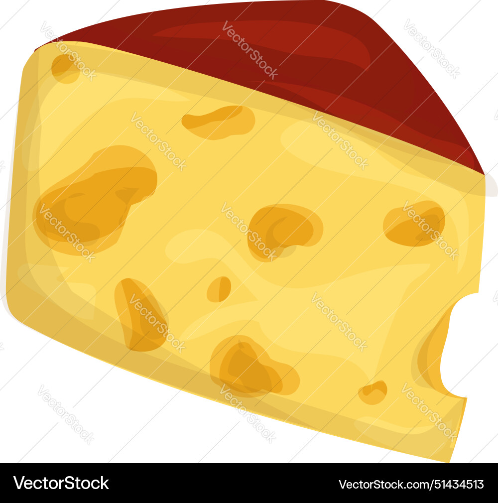 Cartoon of a cheese wedge Royalty Free Vector Image