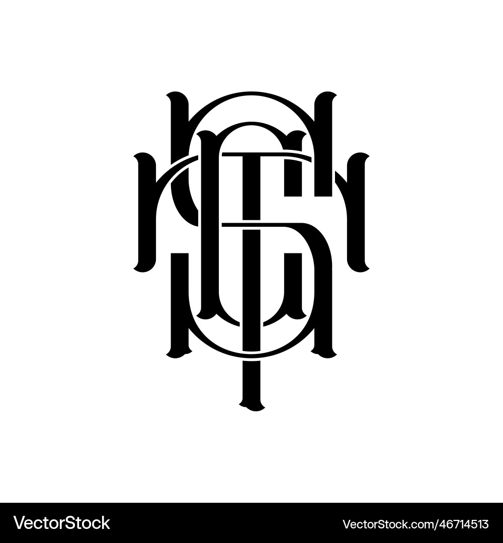 Classic cts letter monogram logo Royalty Free Vector Image