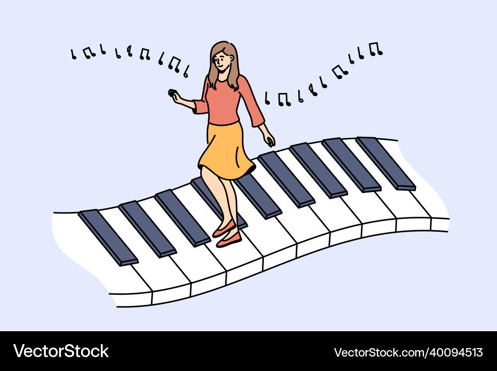 Music and playing piano concept Royalty Free Vector Image