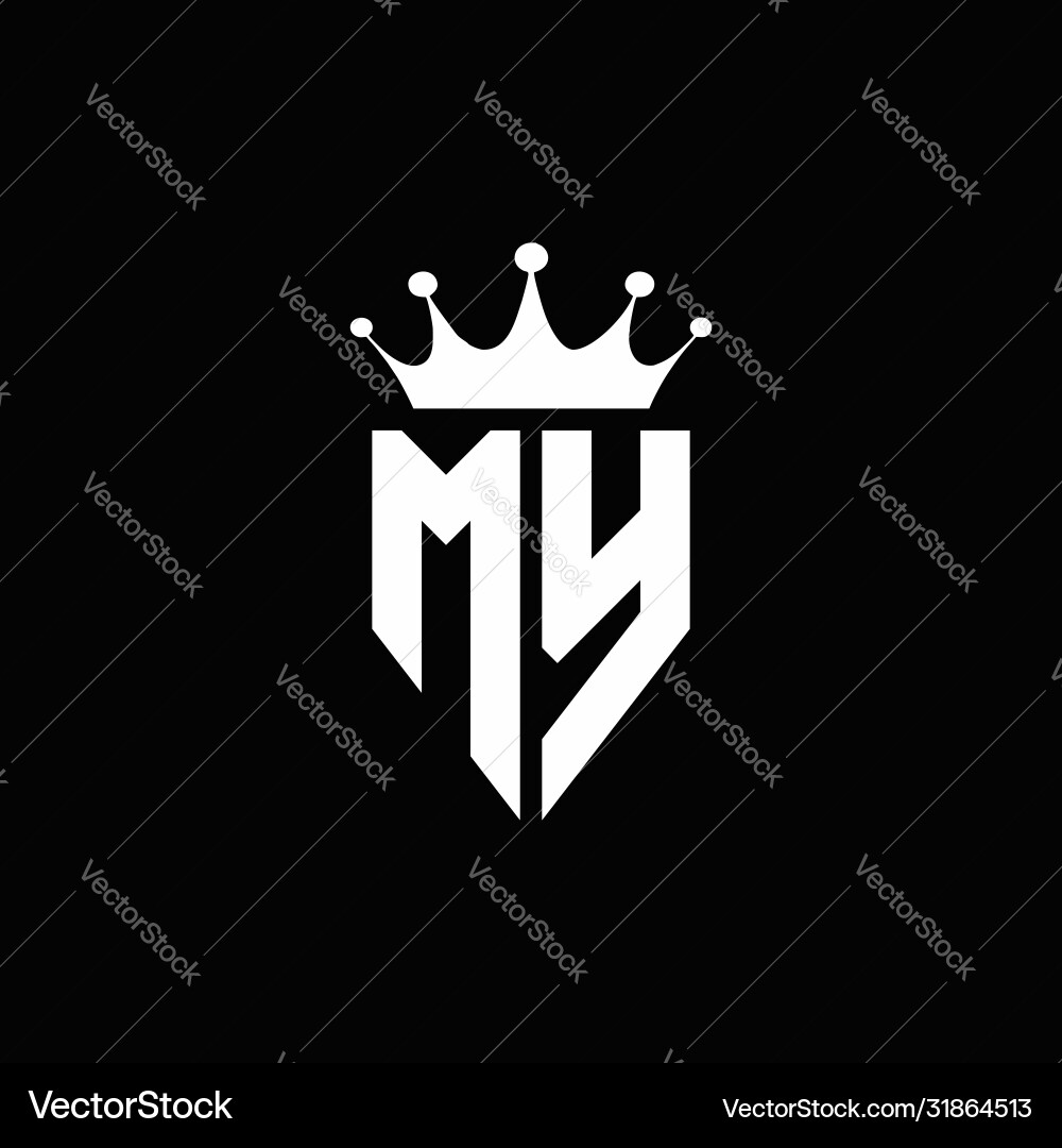 My logo monogram emblem style with crown shape Vector Image