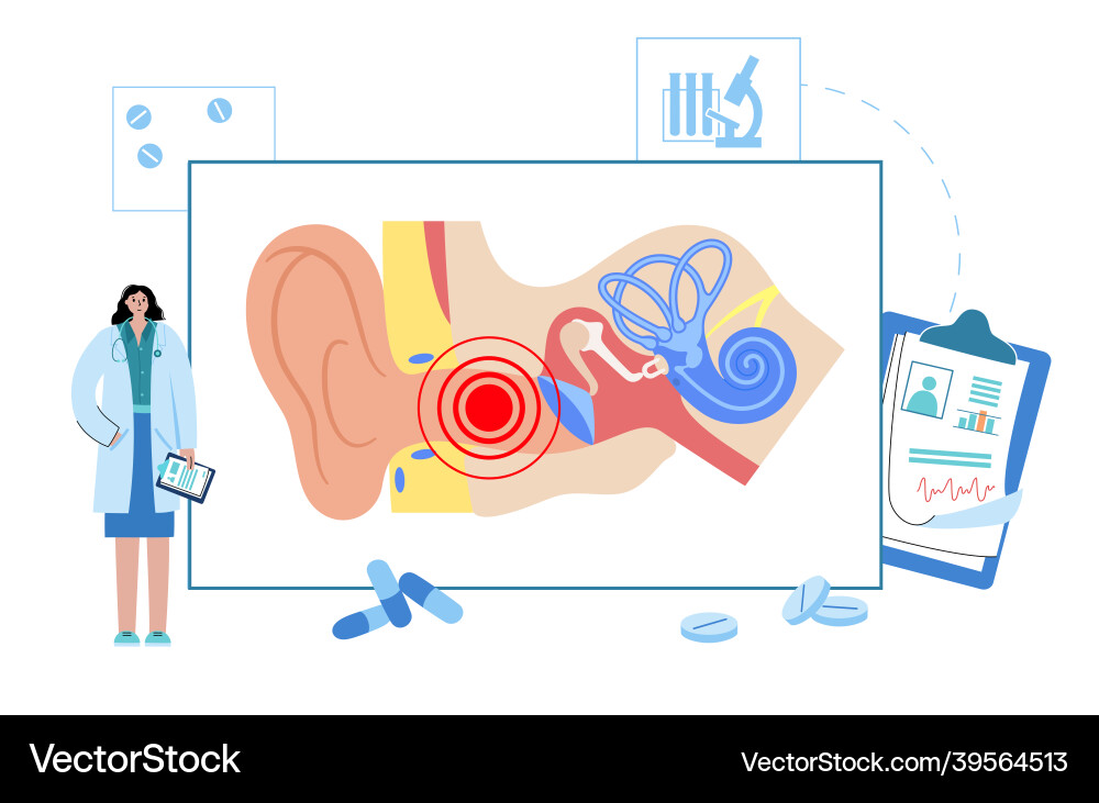 Otitis externa treatment Royalty Free Vector Image