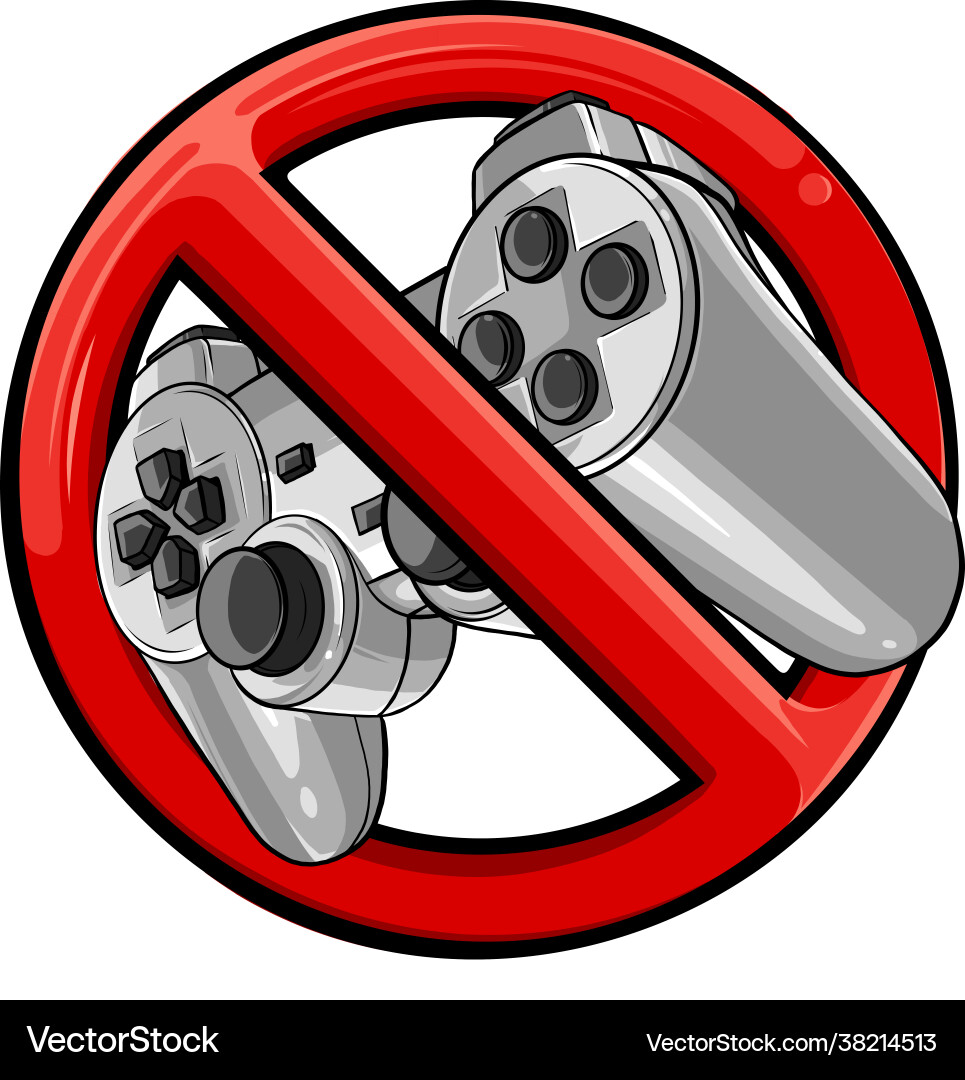 Prohibited Gaming Controller Symbol Royalty Free Vector