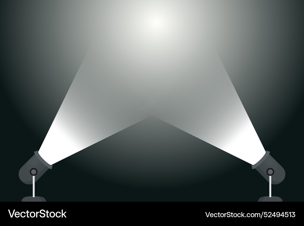 Two spotlights in flat style Royalty Free Vector Image