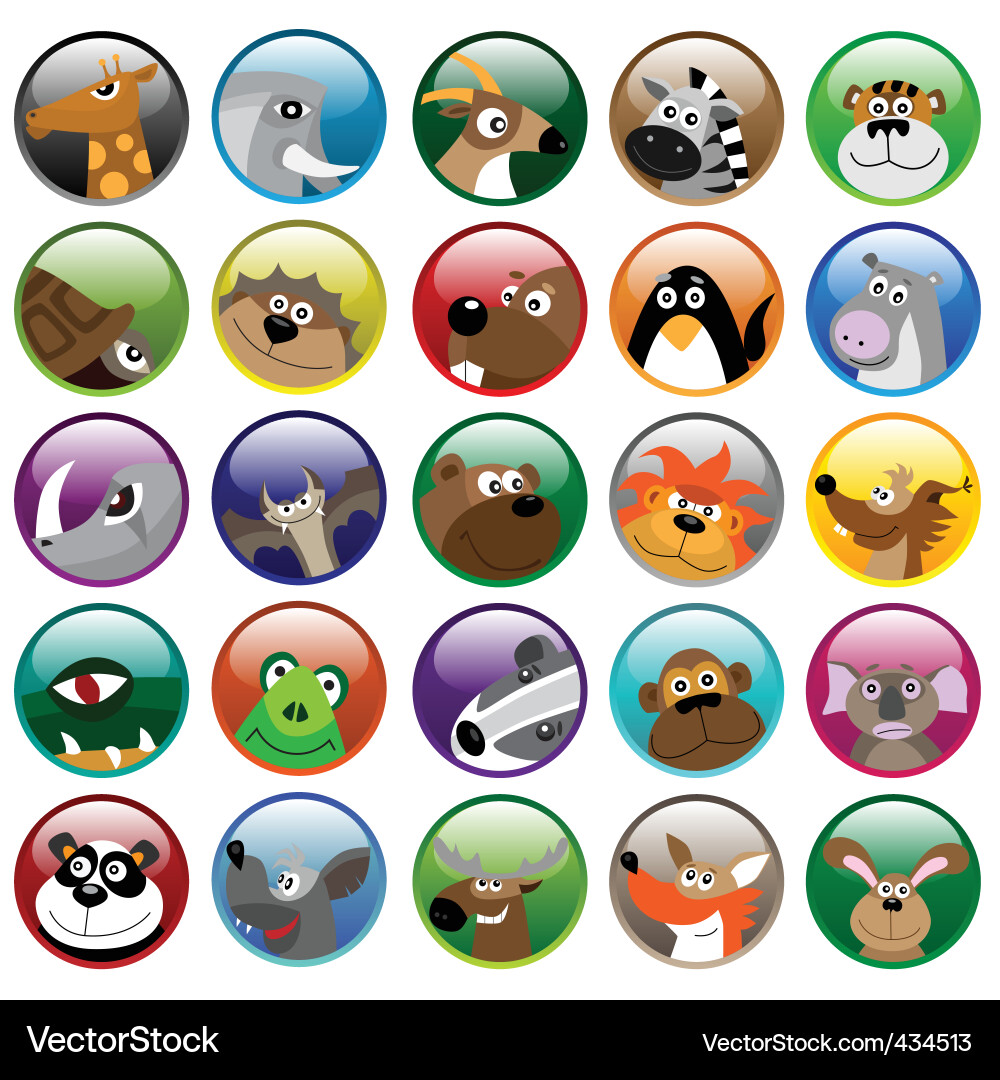 Wild animals set Royalty Free Vector Image - VectorStock