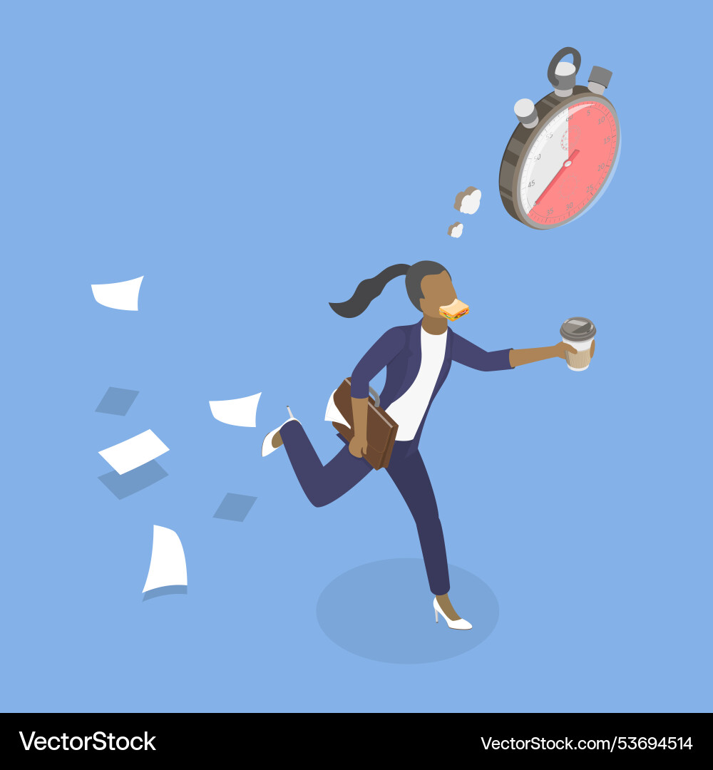 3d isometric flat of fast Royalty Free Vector Image