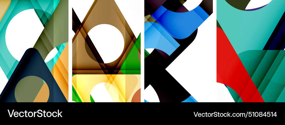 Abstract geometric shapes on white canvas art for Vector Image