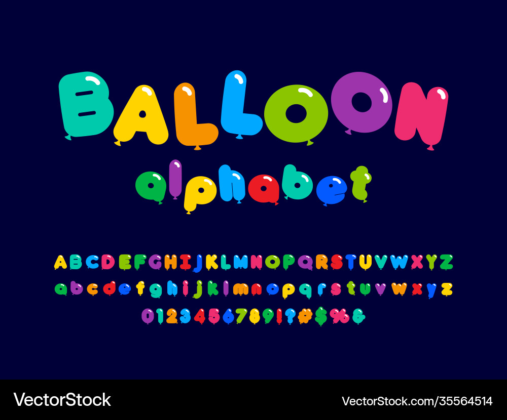 Balloon font Royalty Free Vector Image - VectorStock