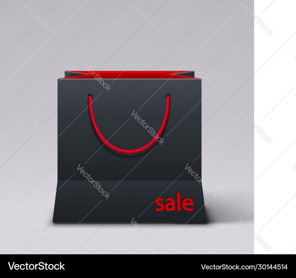 Black paper bag Royalty Free Vector Image - VectorStock