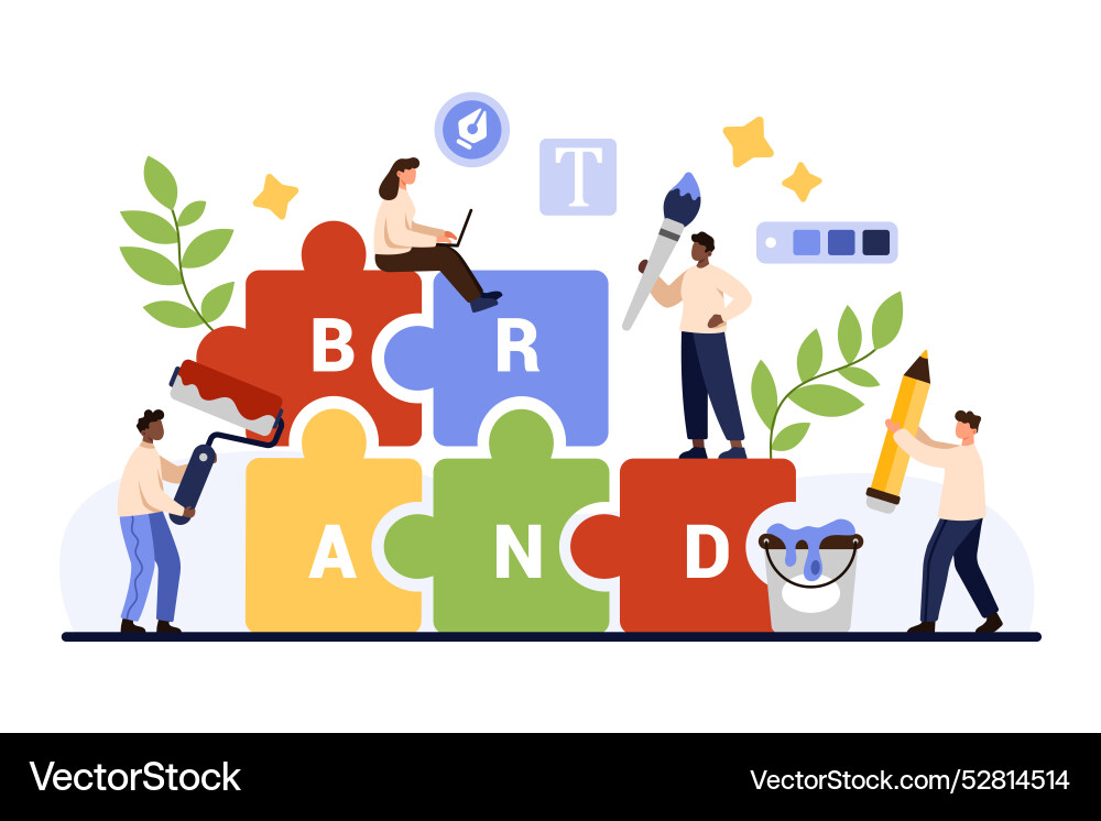 Brand identity creation by marketing team tiny Vector Image