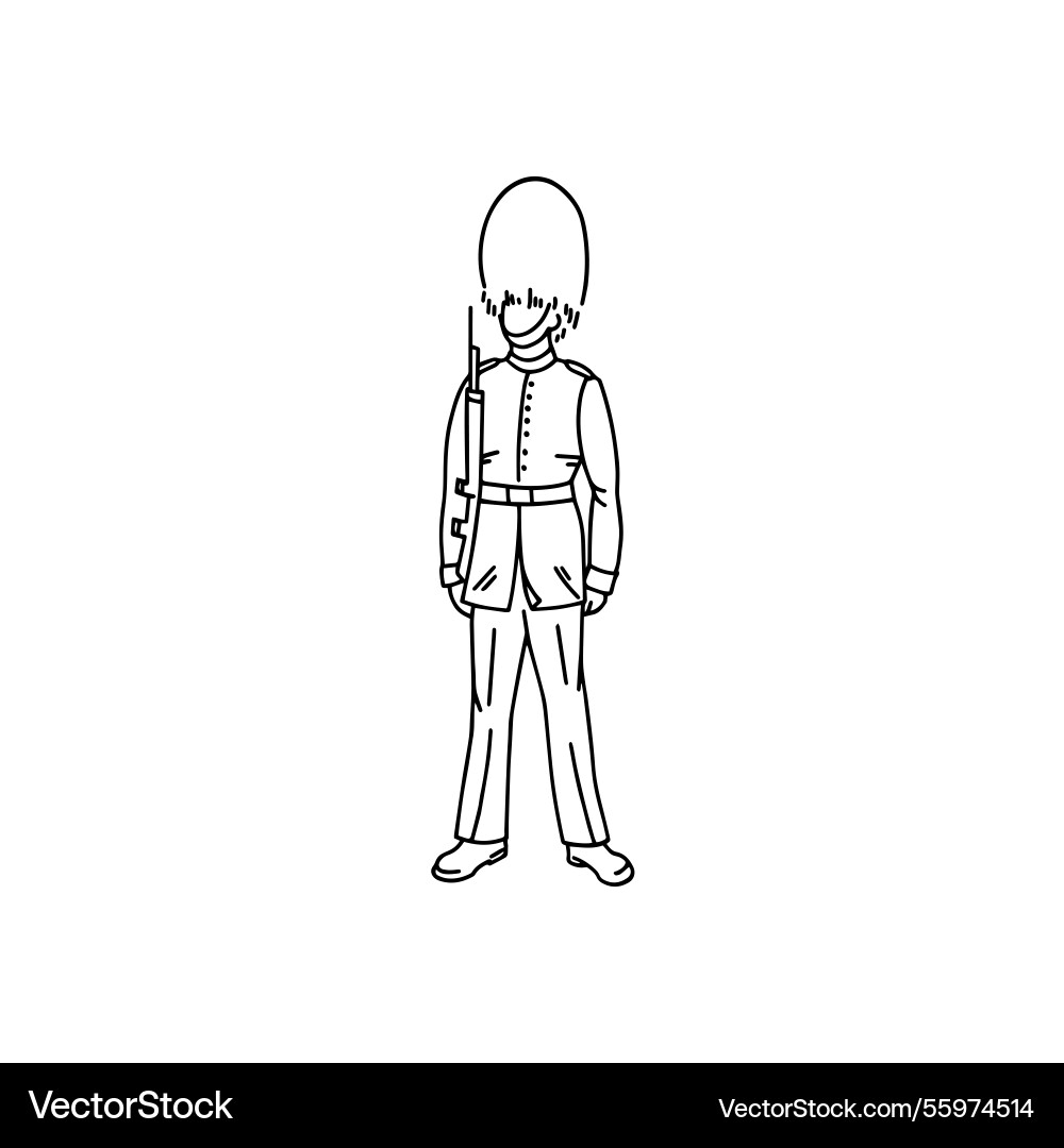 British guard Royalty Free Vector Image - VectorStock