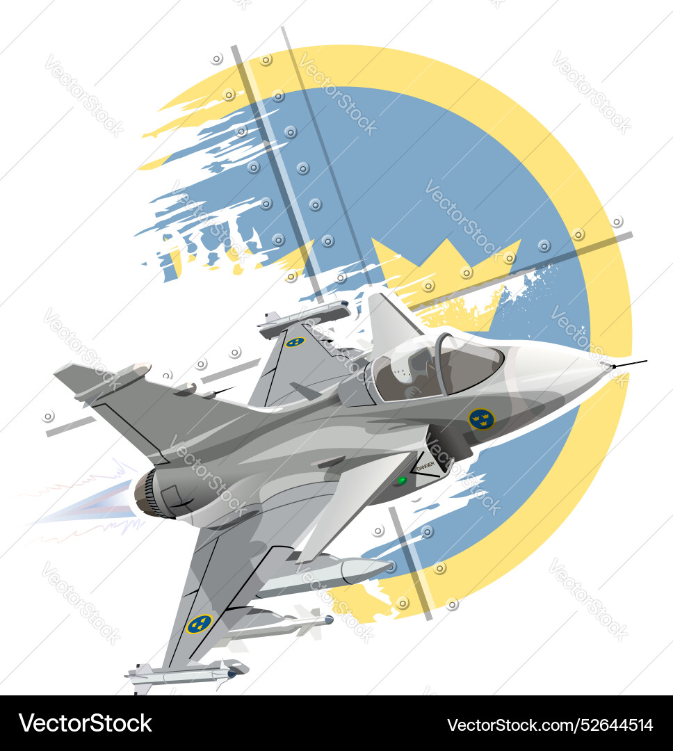 Cartoon modern military fighter plane Royalty Free Vector