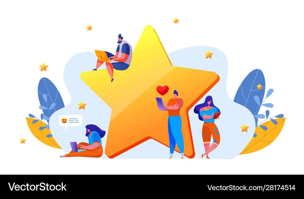 Customer feedback prople rating with stars Vector Image