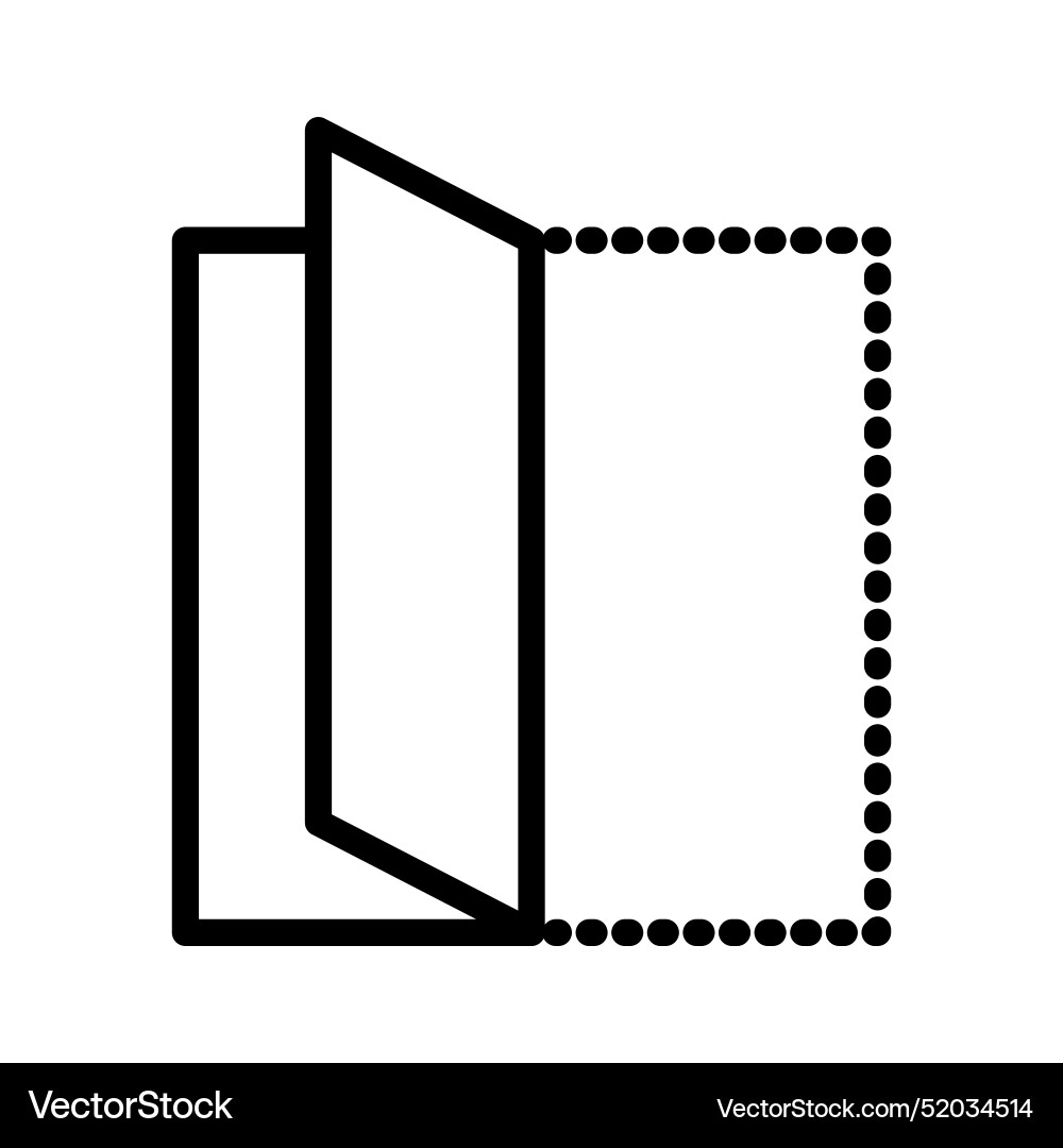 Folded paper linear logo mark in black and white Vector Image