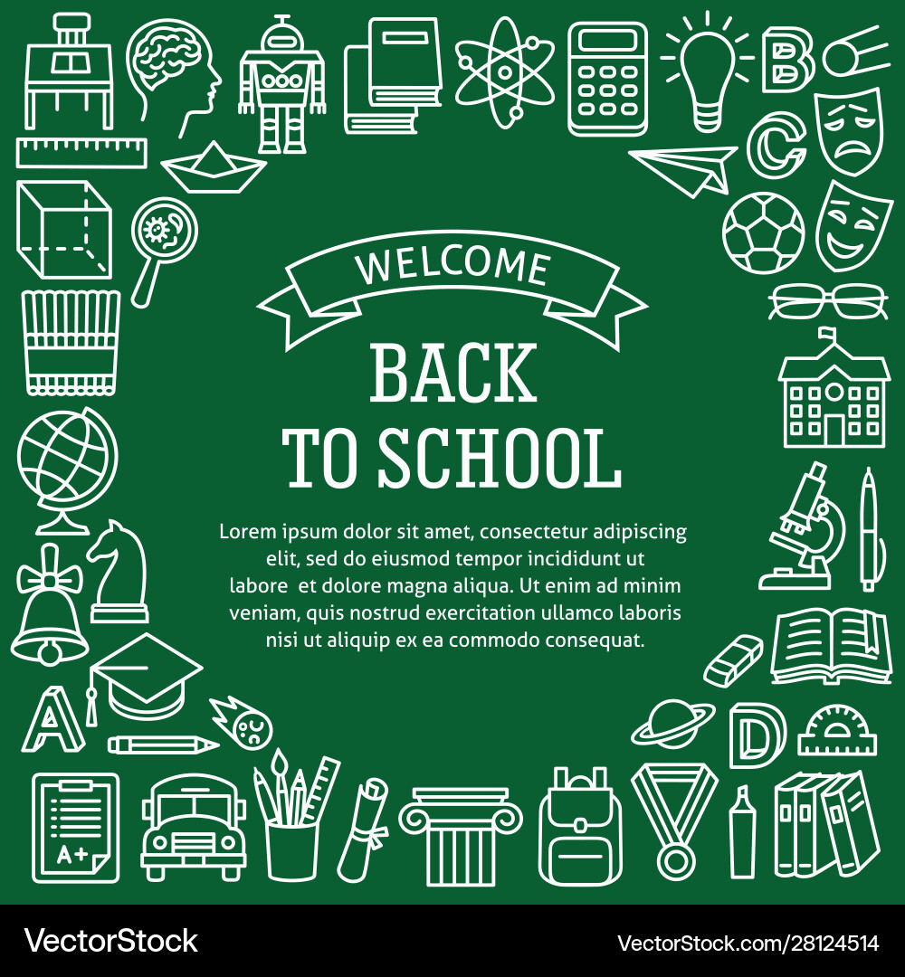 Frame school education icons Royalty Free Vector Image