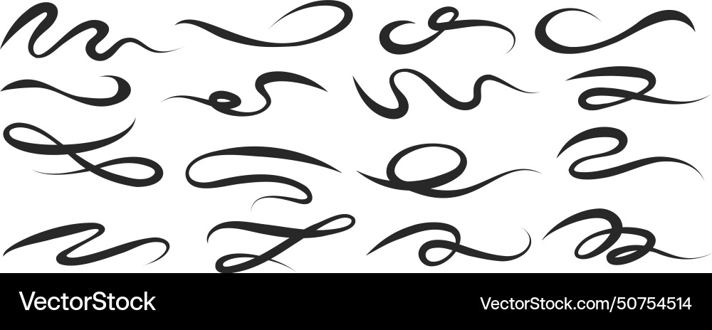 Hand drawn lettering calligraphy lines Royalty Free Vector