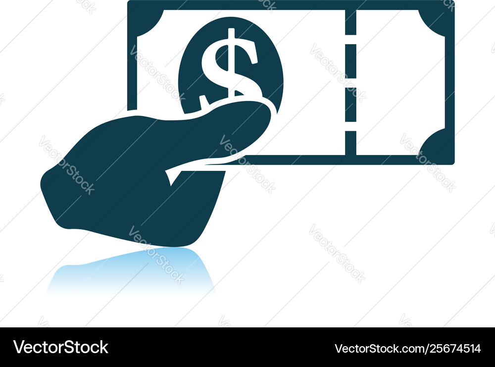 Hand holding money icon Royalty Free Vector Image