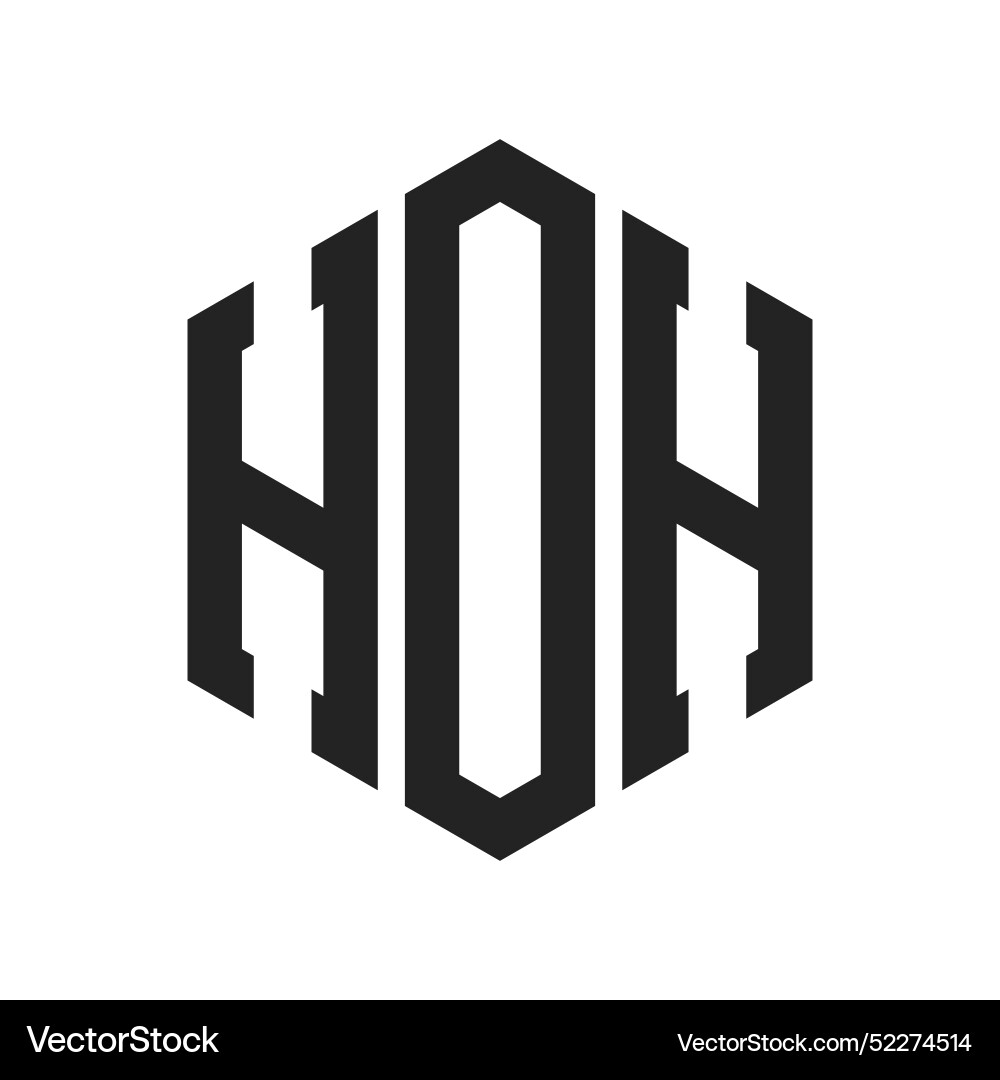 Hoh logo design initial letter monogram Royalty Free Vector