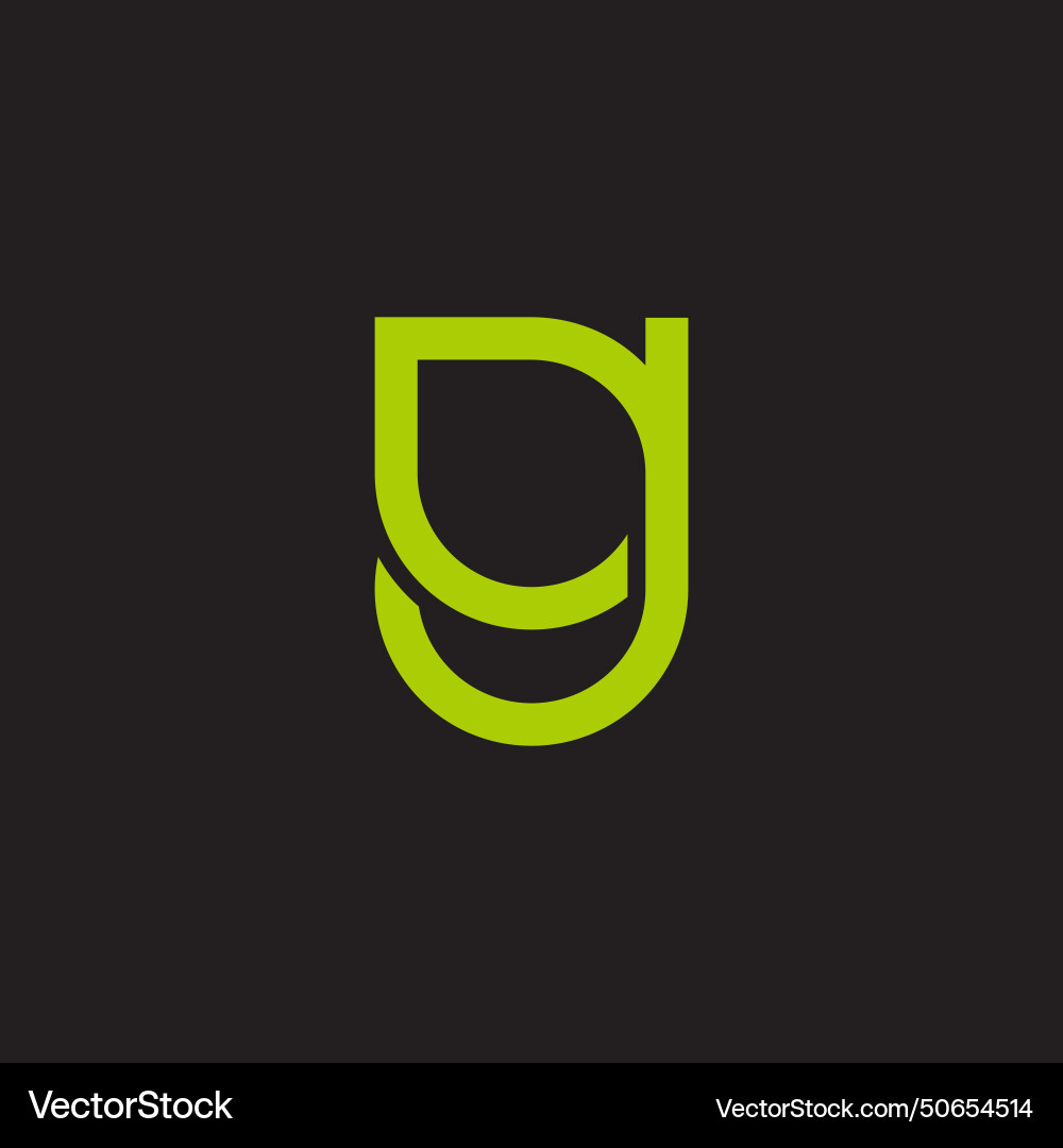 Letter g simple geometric leaf Royalty Free Vector Image