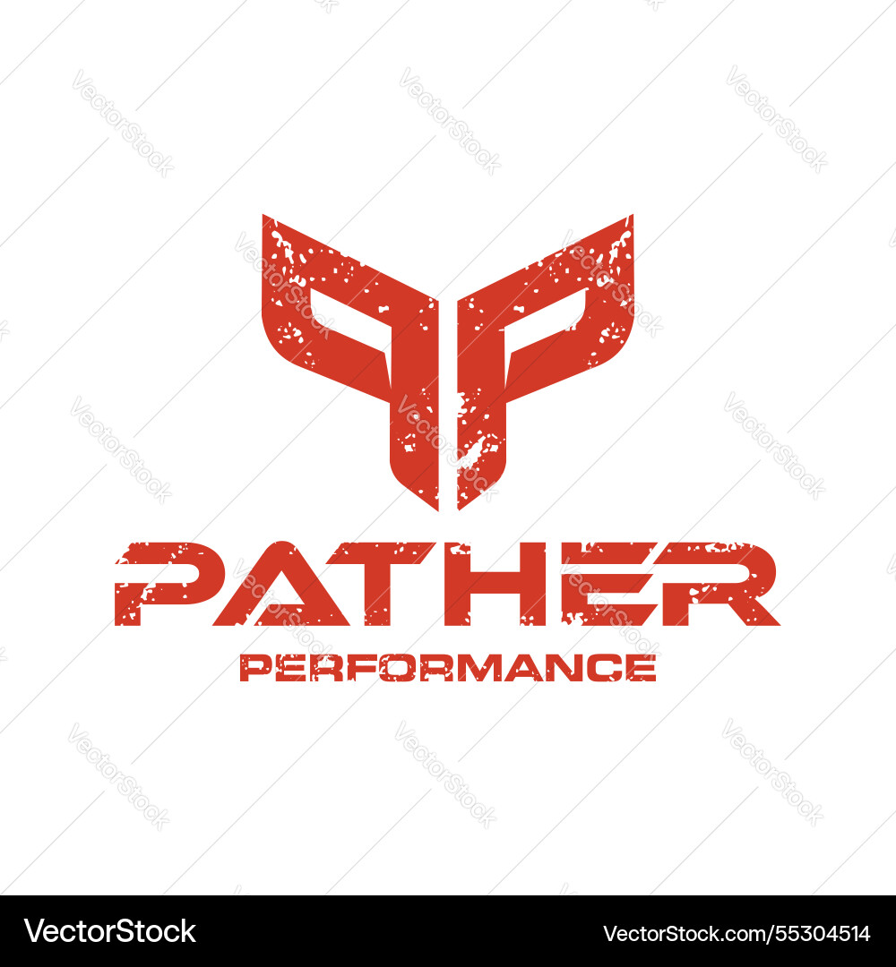 Logo letter pp high performance speed wordmark Vector Image