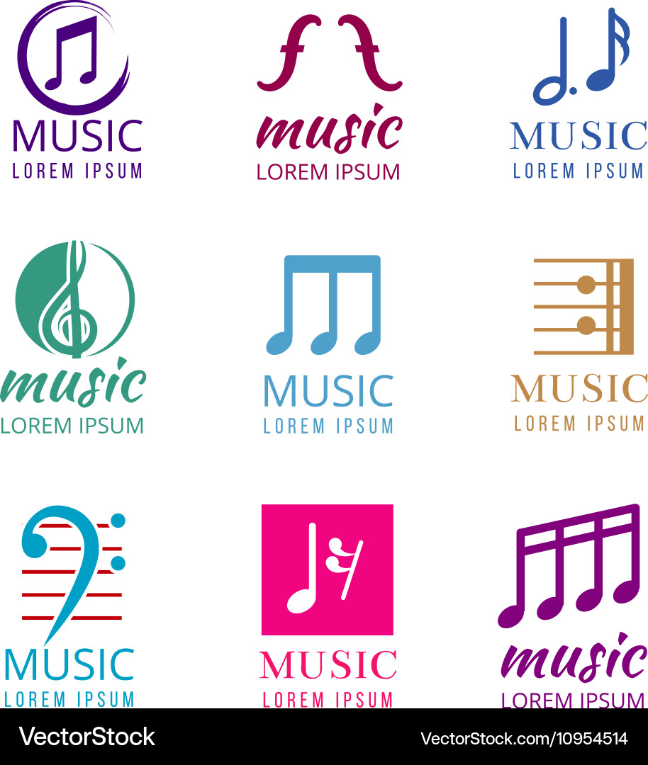 Music logos set Royalty Free Vector Image - VectorStock