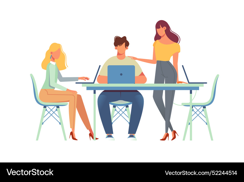 Office team meeting Royalty Free Vector Image - VectorStock