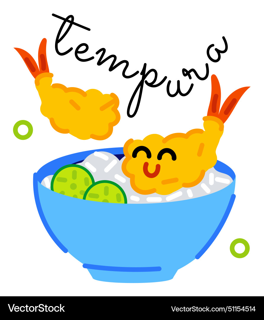 Tempura rice Royalty Free Vector Image - VectorStock