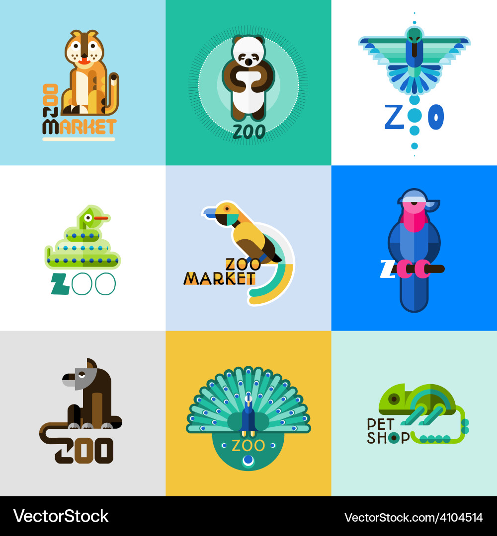 Zoo logo set Royalty Free Vector Image - VectorStock