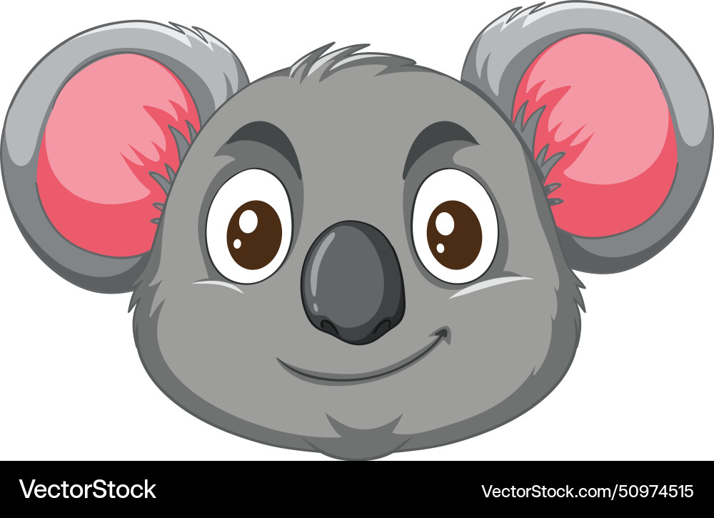 Adorable koala face with big brown eyes Royalty Free Vector