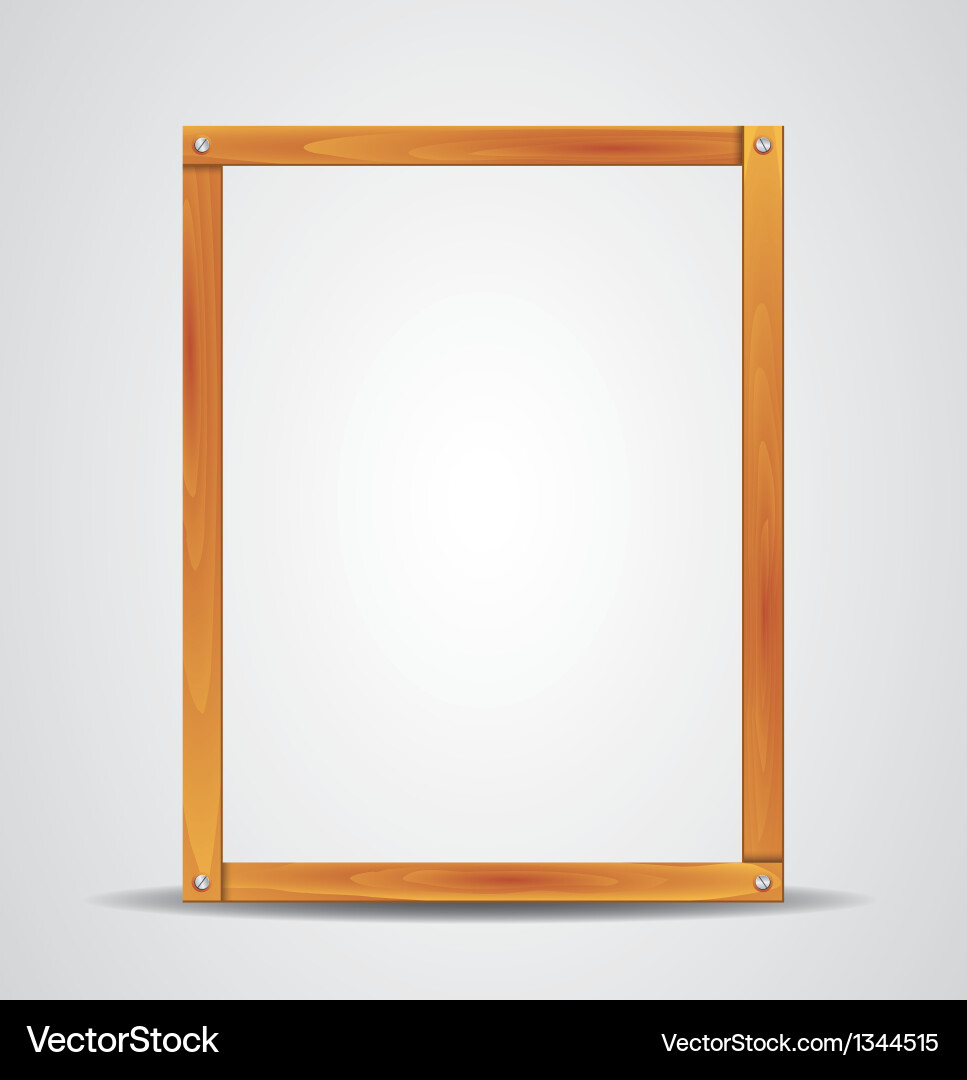 Blank wooden frame Royalty Free Vector Image - VectorStock
