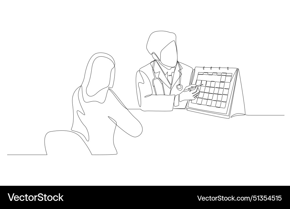 Doctor making next appointment with patient Vector Image