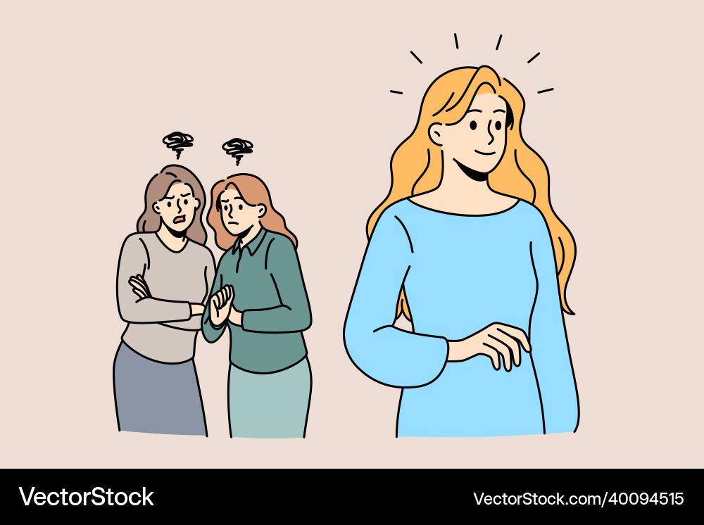 Female group chatting gossip concept Royalty Free Vector
