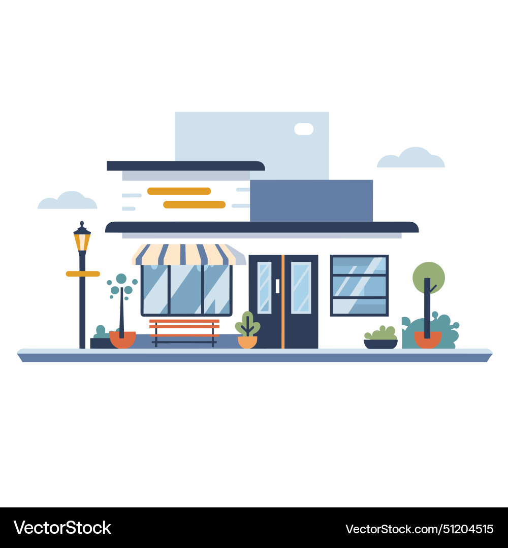 Flat design modern store exterior graphic Vector Image