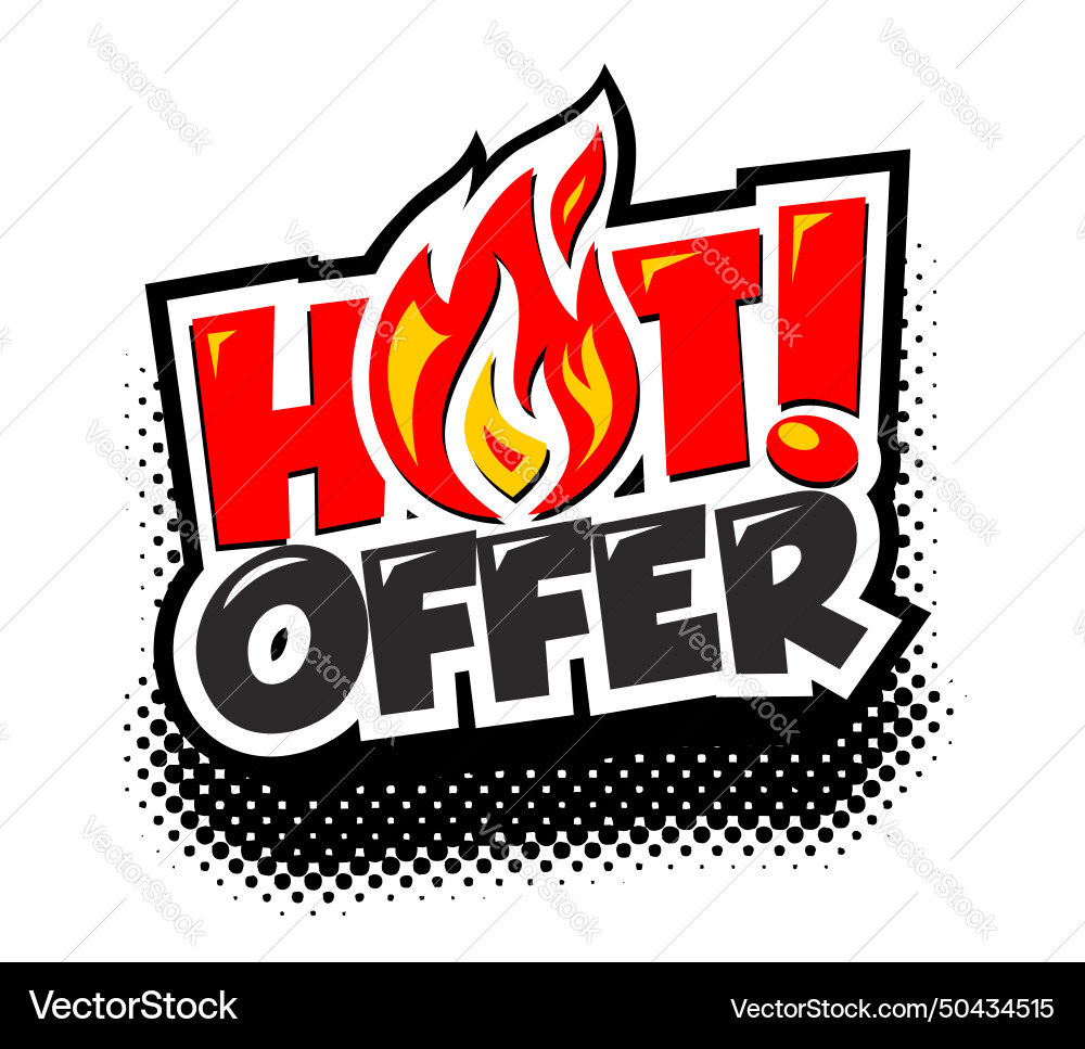 Hot offer promotion sticker Royalty Free Vector Image