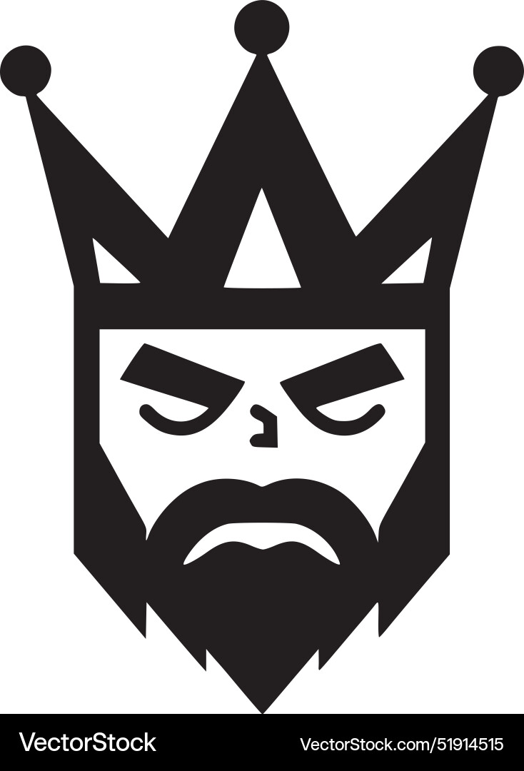 King - minimalist and flat logo Royalty Free Vector Image