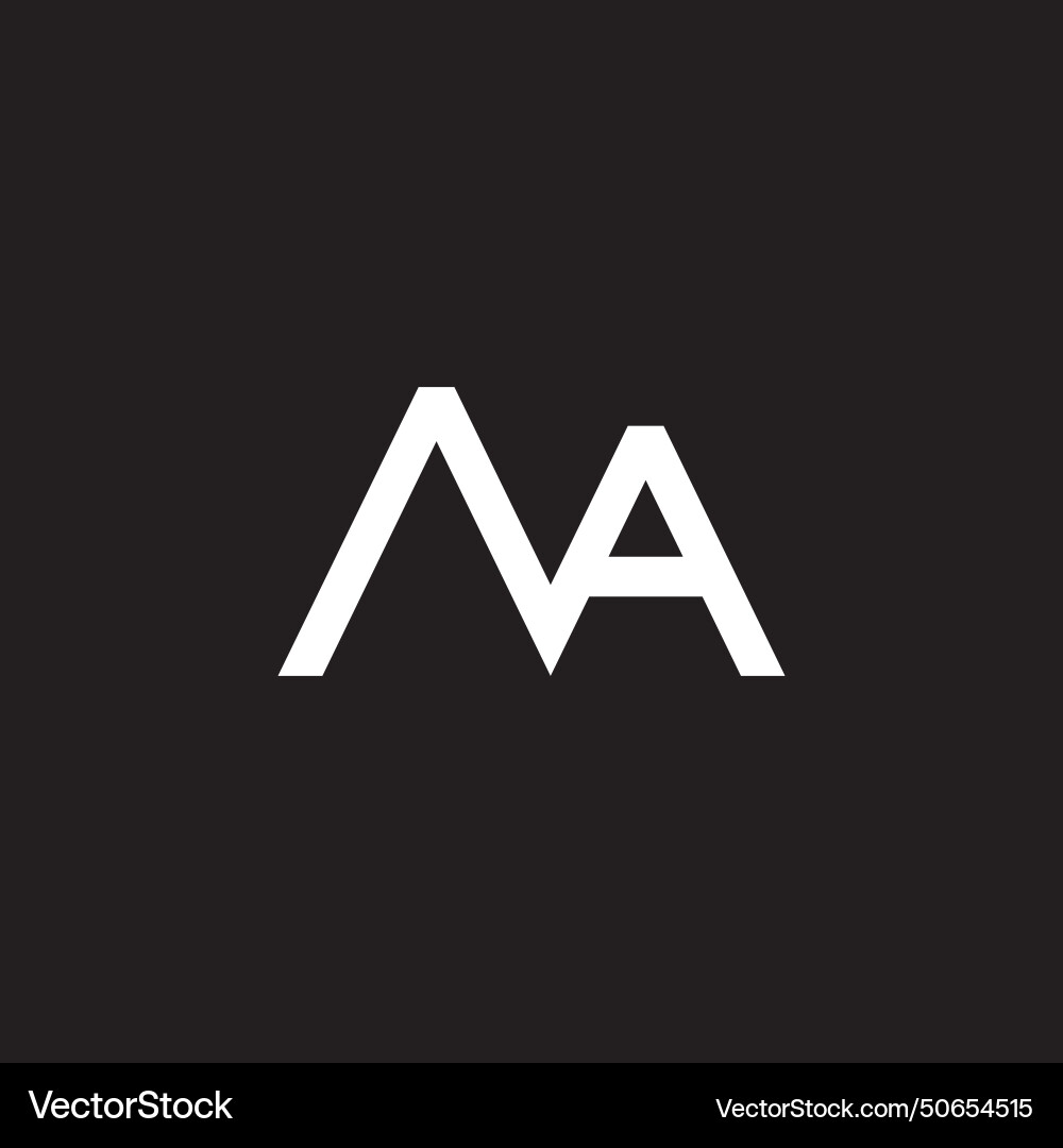 Letter ma simple linked line logo Royalty Free Vector Image
