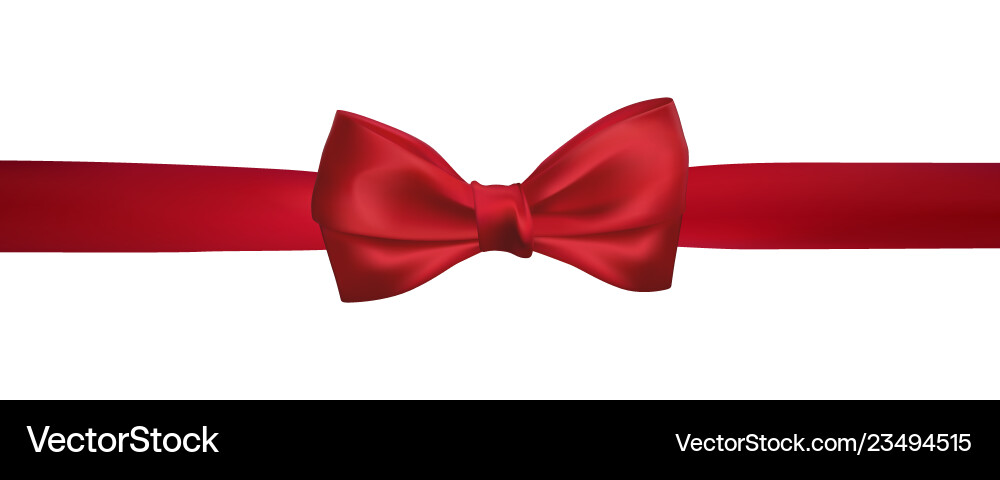 Realistic red bow with horizontal ribbons Vector Image