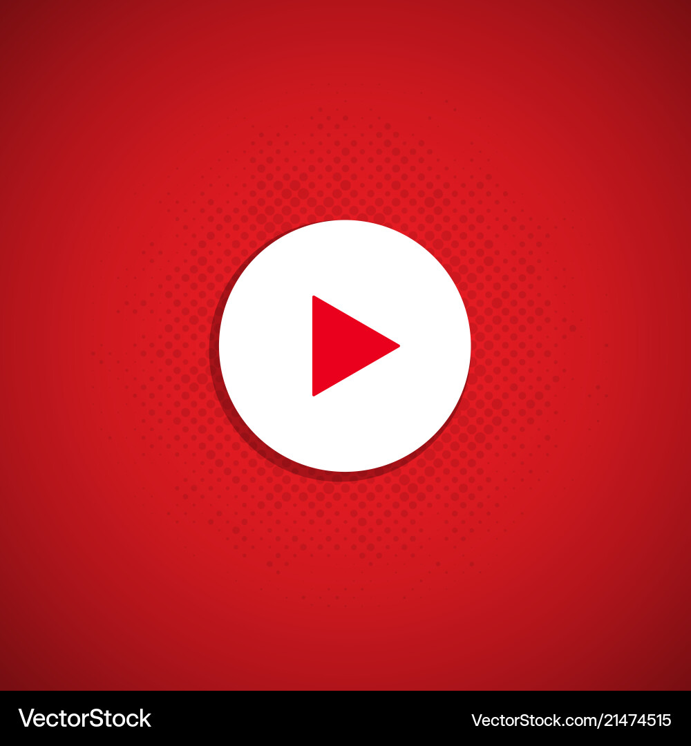 Red play button Royalty Free Vector Image - VectorStock