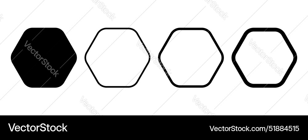Set of geometric figures with 6 rounded corners Vector Image