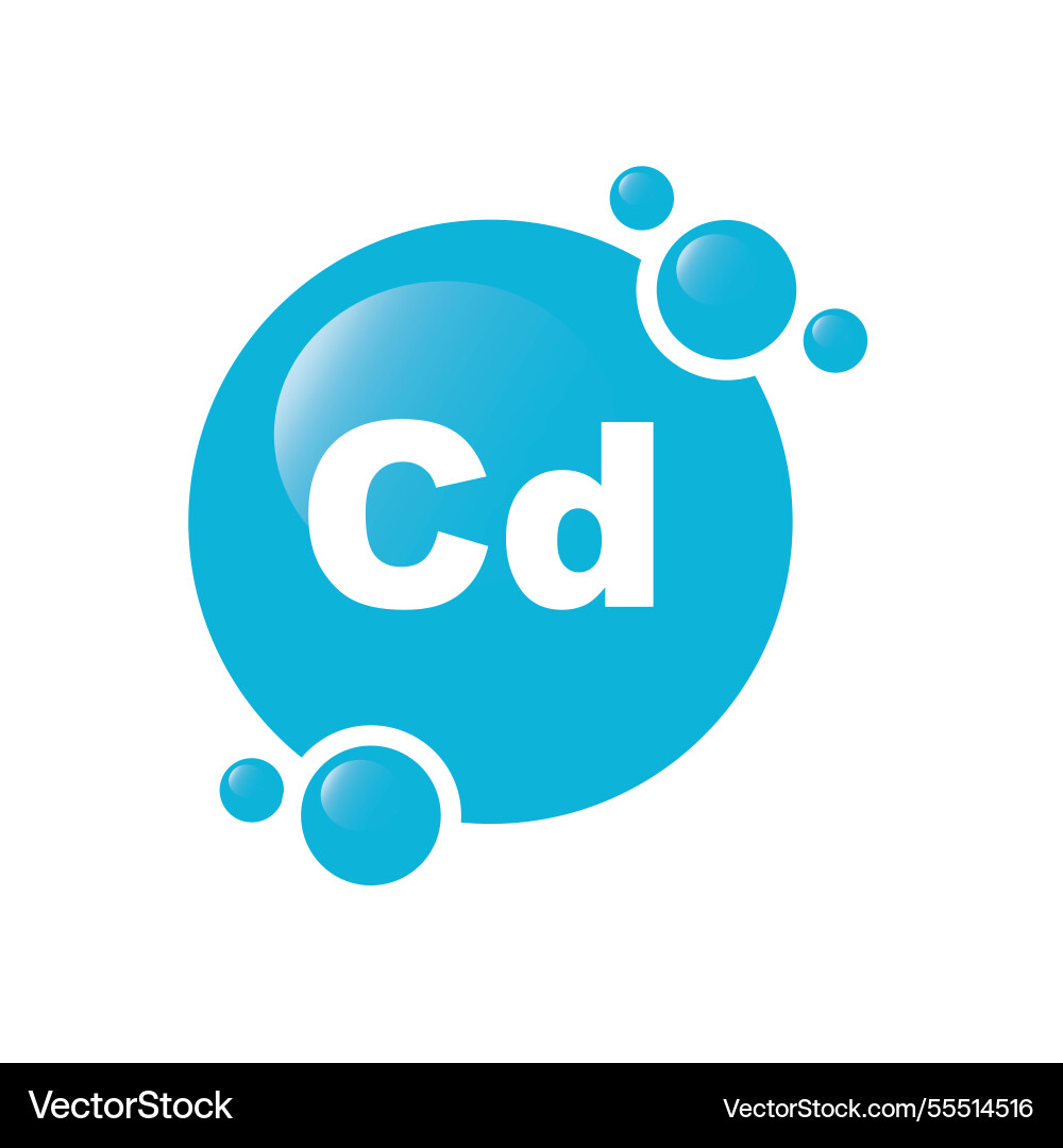 Cadmium cd chemical element icon Royalty Free Vector Image