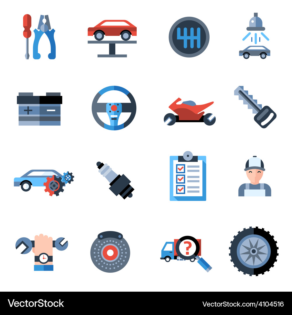 Car repair icons Royalty Free Vector Image - VectorStock