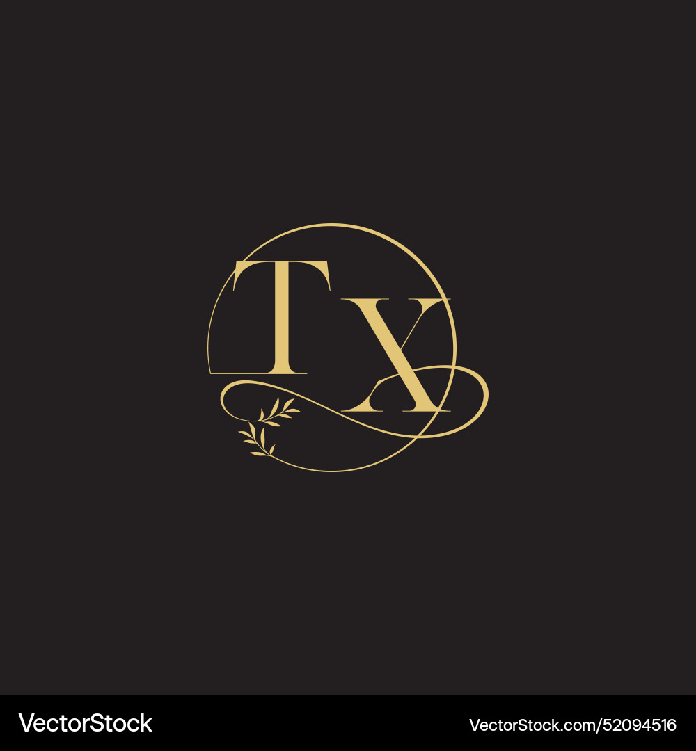 Circle and organic style tx wedding monogram Vector Image