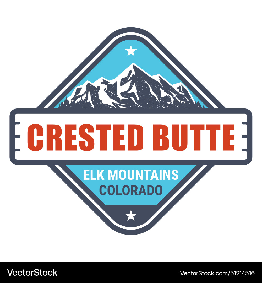 Crested butte colorado - elk mountains resort Vector Image