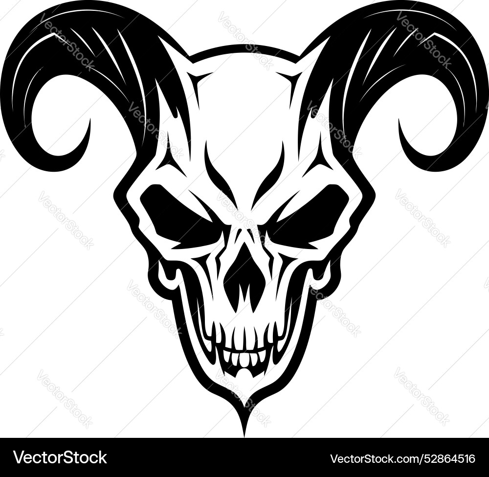 Diabolic designation skull emblem logo devils Vector Image