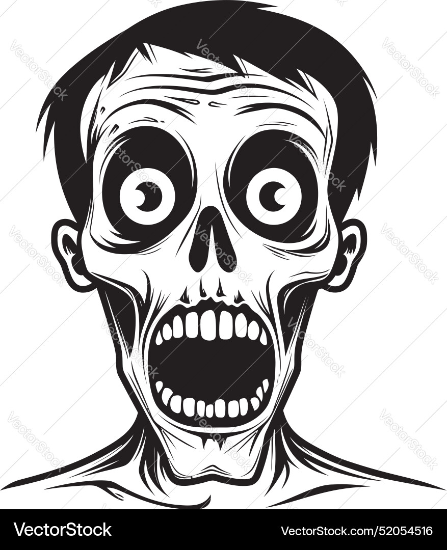 Dreadful skeletal icon shocked logo haunting Vector Image