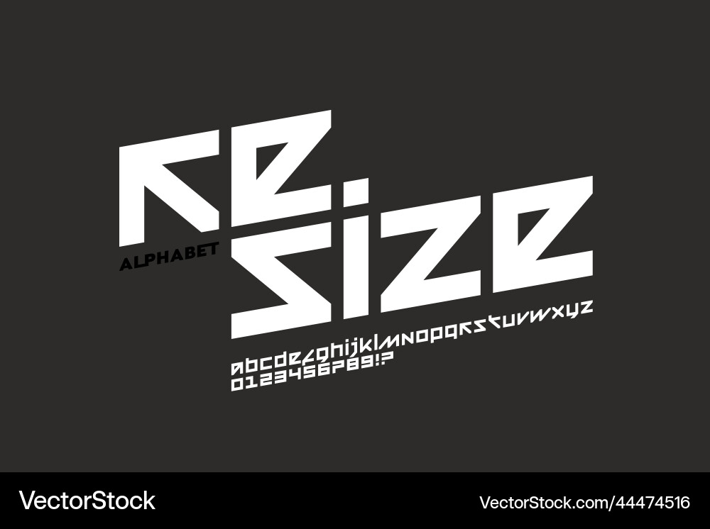 Modular style modern font design Royalty Free Vector Image